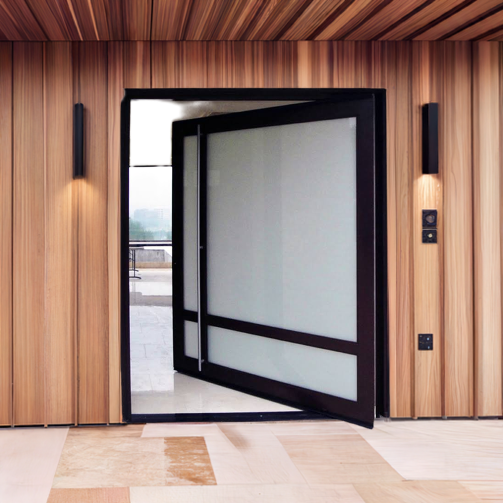 Koi Pivot Door: Elegant Entrance – Custom Iron Door Pros