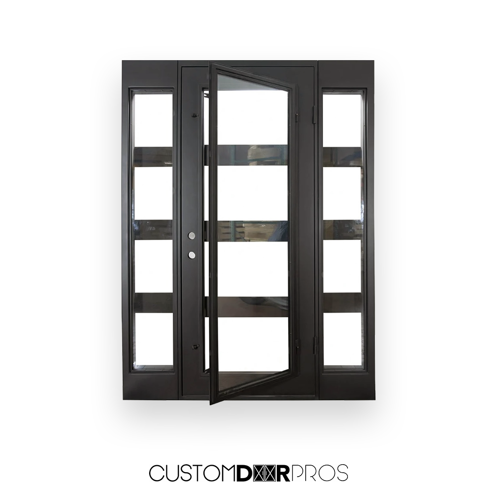 Atlas II Luxe Door with Sidelights – Custom Iron Door Pros